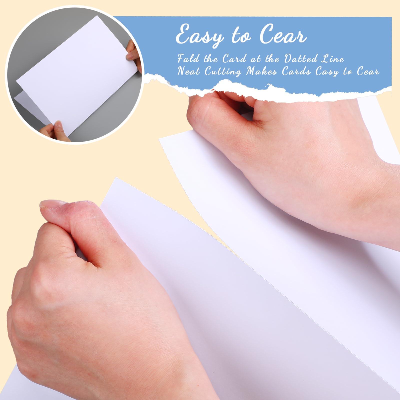 SATINIOR 600 Pcs 5.5 x 8.5'' Laser Inkjet Printer Blank Postcards Paper 300 Sheets 80lb Cover Perforated Cardstock 8.5 X11 for Mailings Flashcards White Index Perforated Cardstock 2 Cards/Sheet