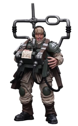 HiPlay JoyToy Warhammer 40K Collectible Figure: Astra Militarum Cadian Command Squad Veteran with Master Vox 1:18 Scale Action Figures JT7912 (Veteran with Master Vox)