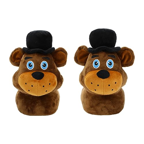 Five Nights At Freddy's 3D Freddy Head Youth Plush Slipper Socks-XL