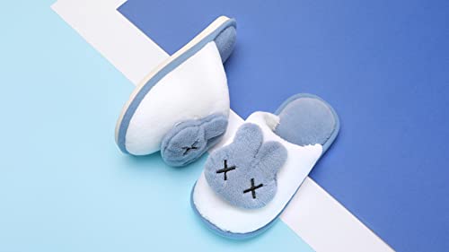 KUBUA Girls Boys Winter Warm Indoor Bedroom Shoes Kids Slippers Blue Size 2-2.5 Big Kid