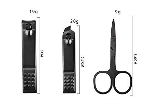 Nail Clipper Set Manicure Set Black Stainless Steel Fingernails & Toenails Clippers 7 pcs Nail clippers Pedicure Kit Nail Scissors Grooming Kit with Leather Travel Case (7 Black)