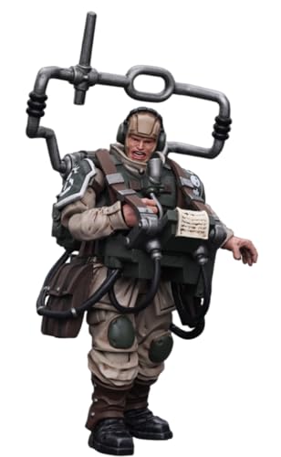 HiPlay JoyToy Warhammer 40K Collectible Figure: Astra Militarum Cadian Command Squad Veteran with Master Vox 1:18 Scale Action Figures JT7912 (Veteran with Master Vox)