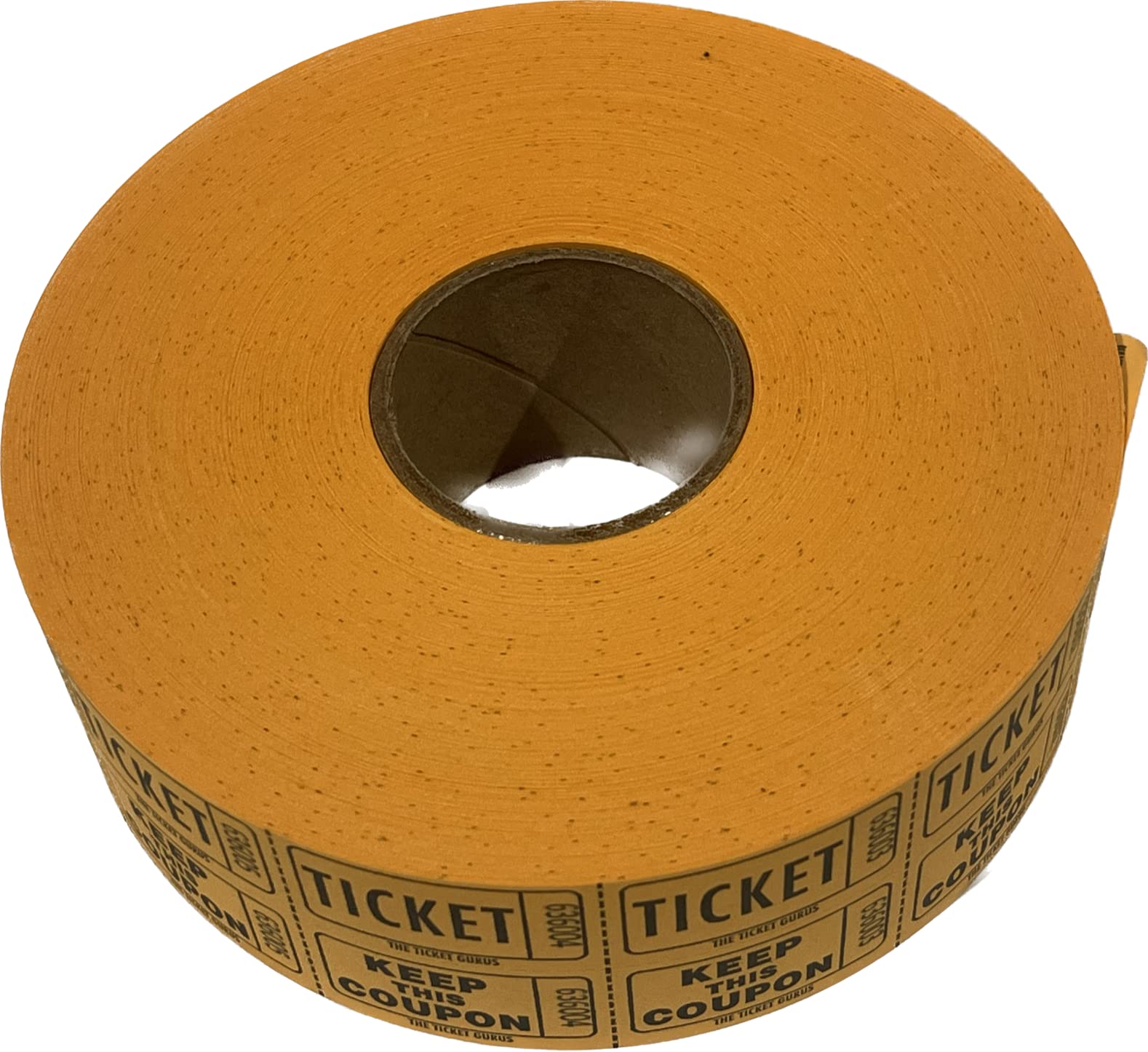 The Ticket Gurus-Raffle Tickets - (4 Rolls of 2000 Double Tickets) 8,000 Total 50/50 Raffle Tickets-(4) Orange Rolls