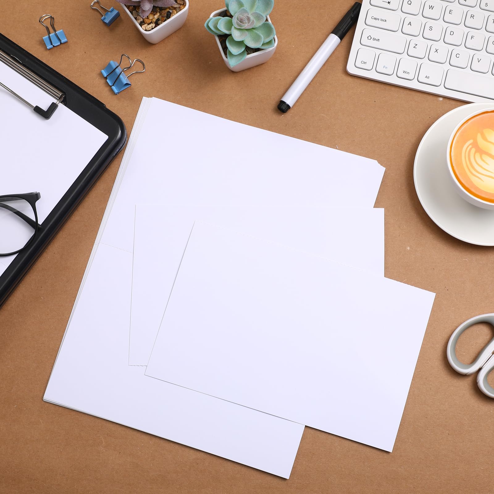 SATINIOR 600 Pcs 5.5 x 8.5'' Laser Inkjet Printer Blank Postcards Paper 300 Sheets 80lb Cover Perforated Cardstock 8.5 X11 for Mailings Flashcards White Index Perforated Cardstock 2 Cards/Sheet