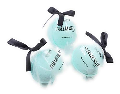 Spa Pure DRAKKAR Noir Type - Bath Bombs 3 XL Fizzies, Handmade in The USA with Shea, Mango and Cocoa Butter, Ultra Moisturizing, Great for Dry Skin