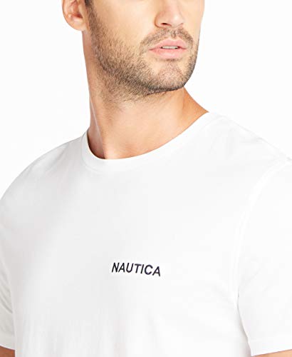 Nautica Men's Short Sleeve Crew Neck T-Shirt, Bright White Solid, Large