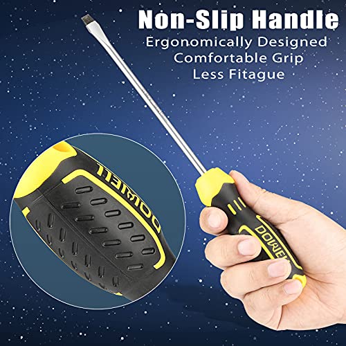 DOWELL Magnetic Screwdriver Set 16-Piece Slotted/Flat Phillips Precision Screwdriver Non-Slip Cushion Grip Magnetizer Repair Tool Kit for Repair Home Improvement Craft (16PC) HY090103