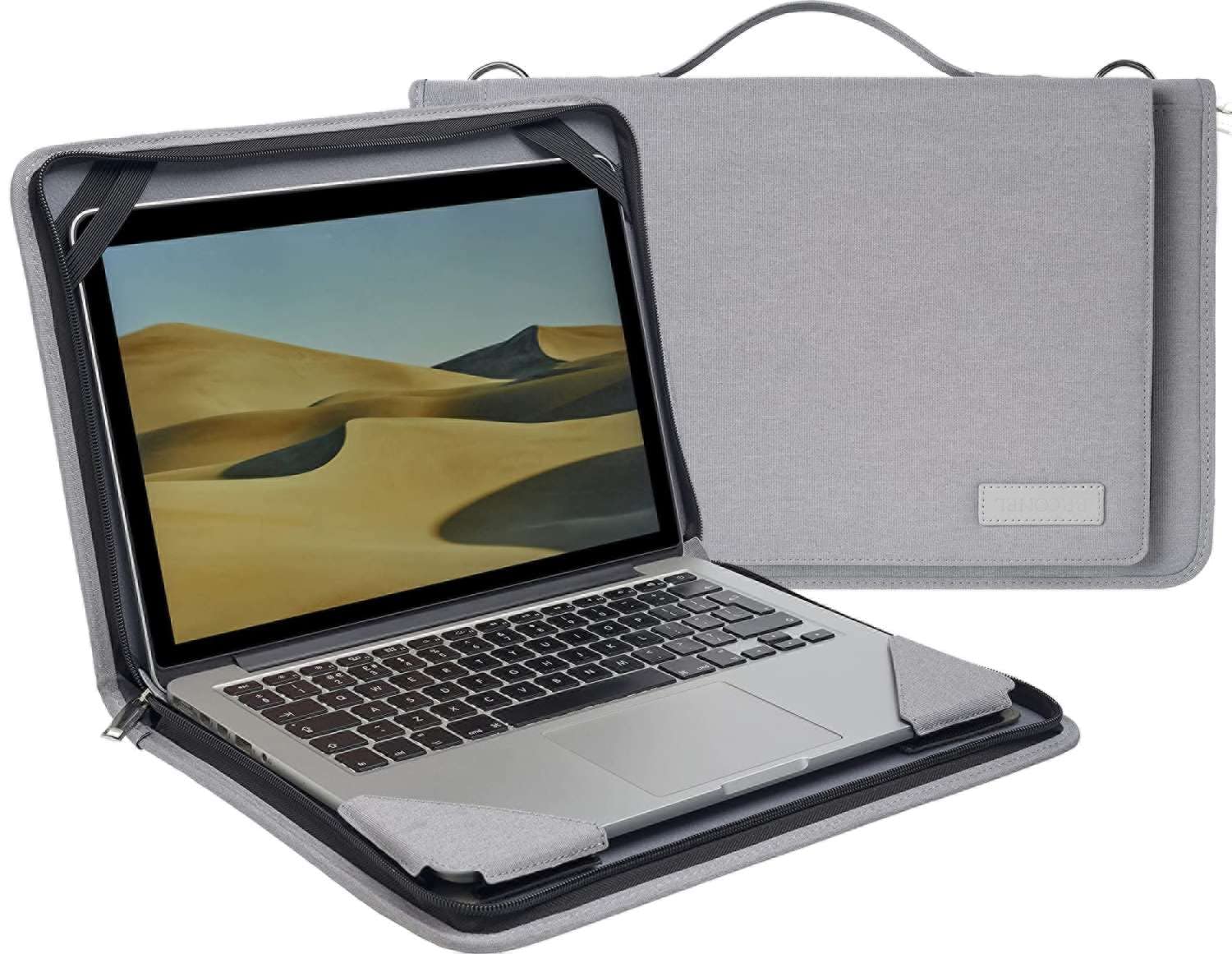 Broonel Grey Leather Laptop Messenger Case - Compatible with ASUS ProArt StudioBook Pro X W730G5T