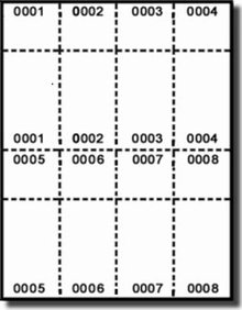 2,000 Label Outfitters® Pre Numbered White Laser and Inkjet Raffle Tickets with Numbered Stub, 250 Sheets, 8 Tickets per Sheet