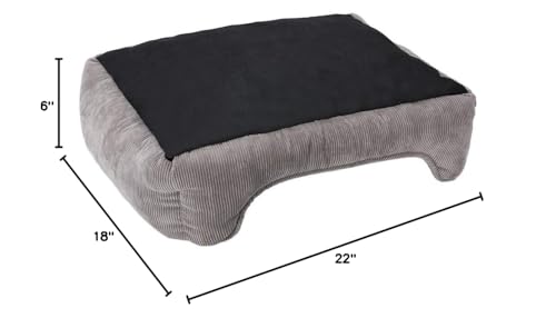 Hollypet Rectangle Plush Dog Cat Bed Self-Warming Pet Bed, Pure Gray