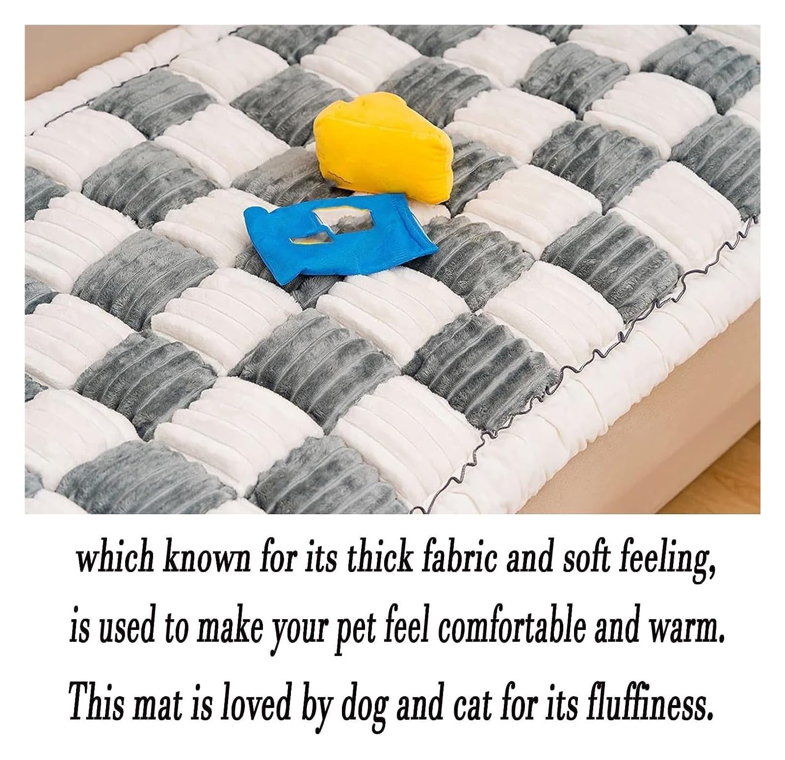 Large Plaid Square Pet Mat Bed Couch Cover,Funny Fuzzy Couch Cover, Large Plaid Square Pet Mat Bed Couch Cover (Color : Grayish Blue, Size : 19.68x19.68 in)