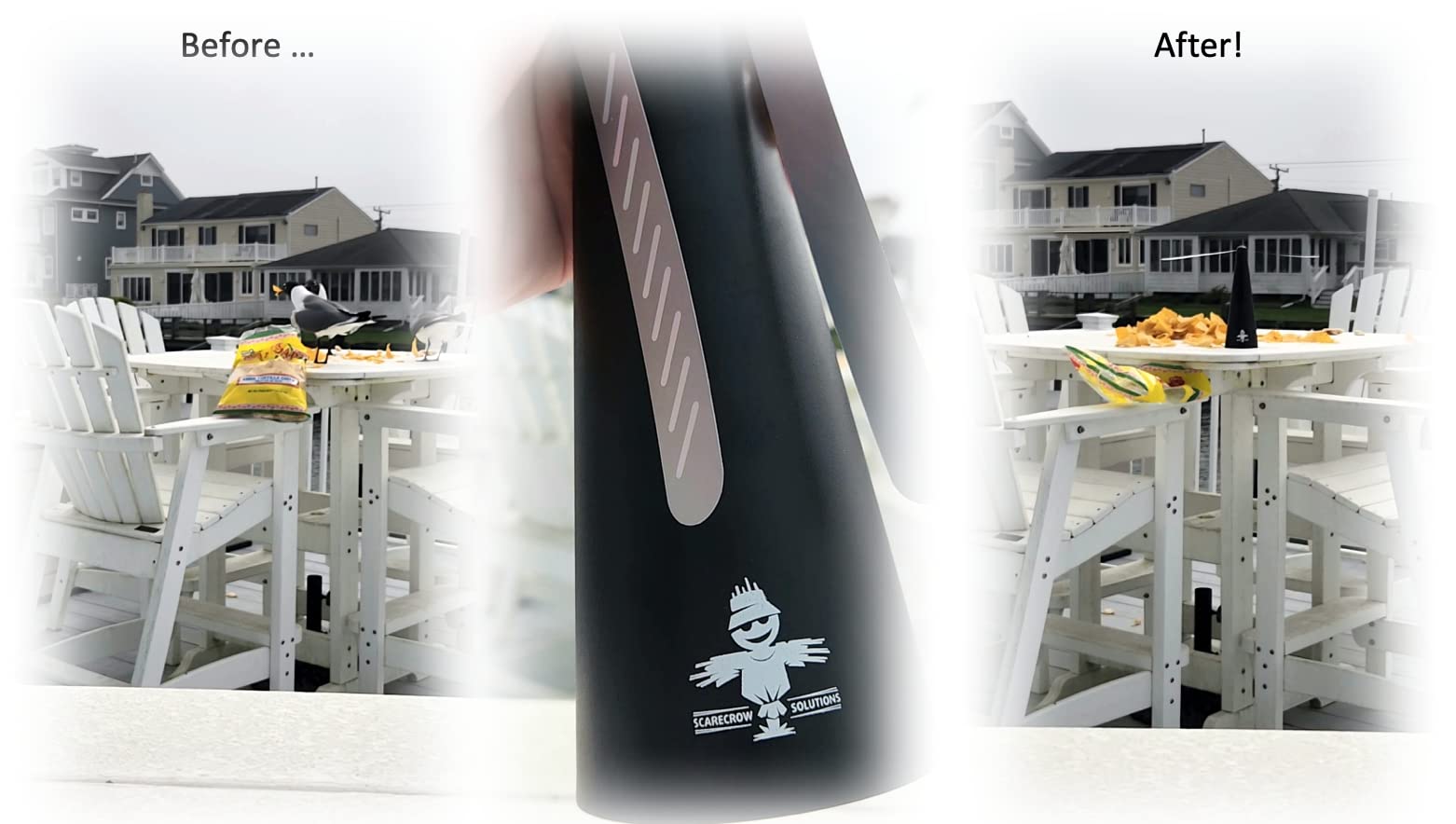 Portable Scarecrow - Flying Pest Repellant Fan (Black) * 1 Scarecrow Per Order *