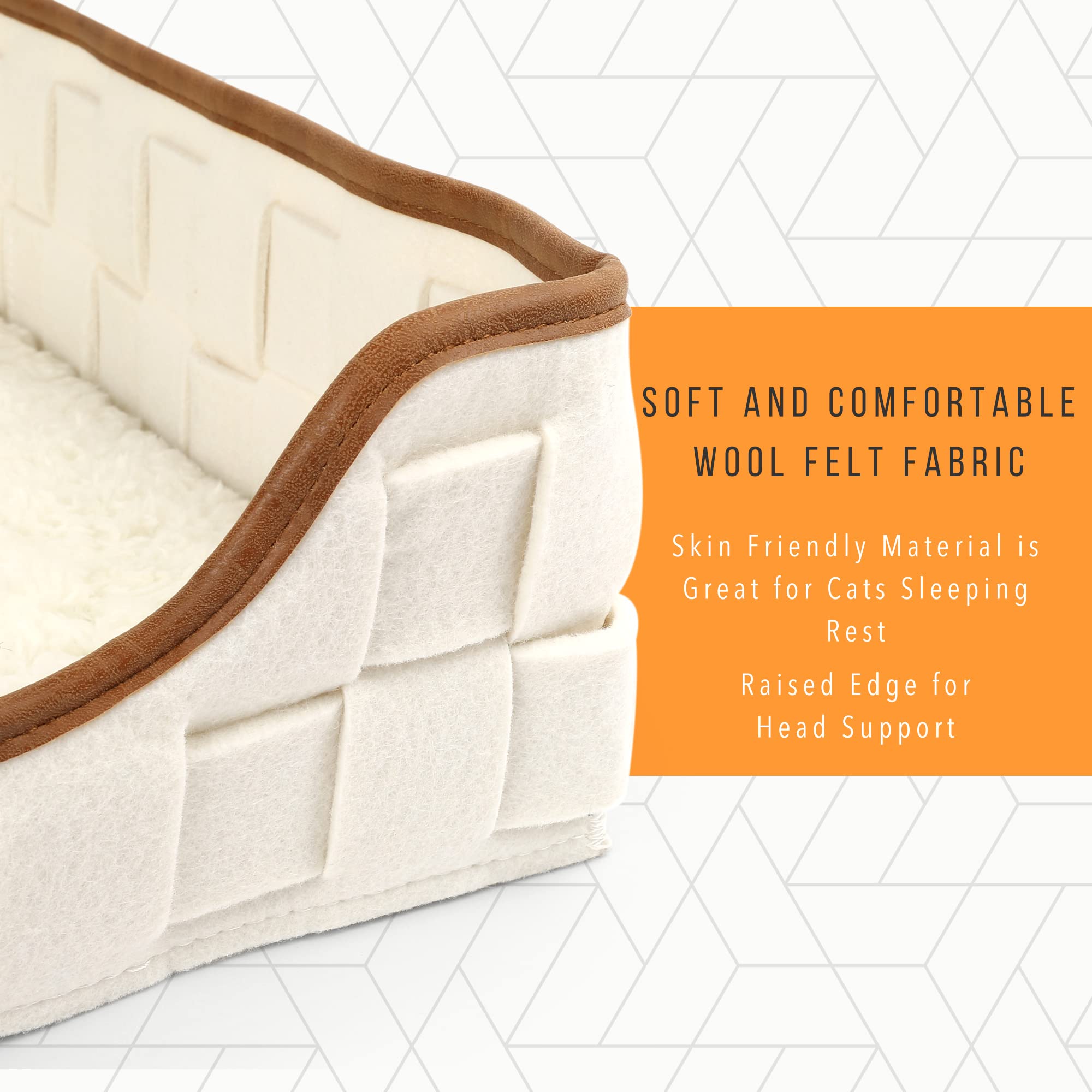 PrimePets 16 inch Cat Bed for Indoor Cats, with Reversible Mat, Anti Slip Washable Sleeping Bed for Small Breed Pets Dogs Animals, Square