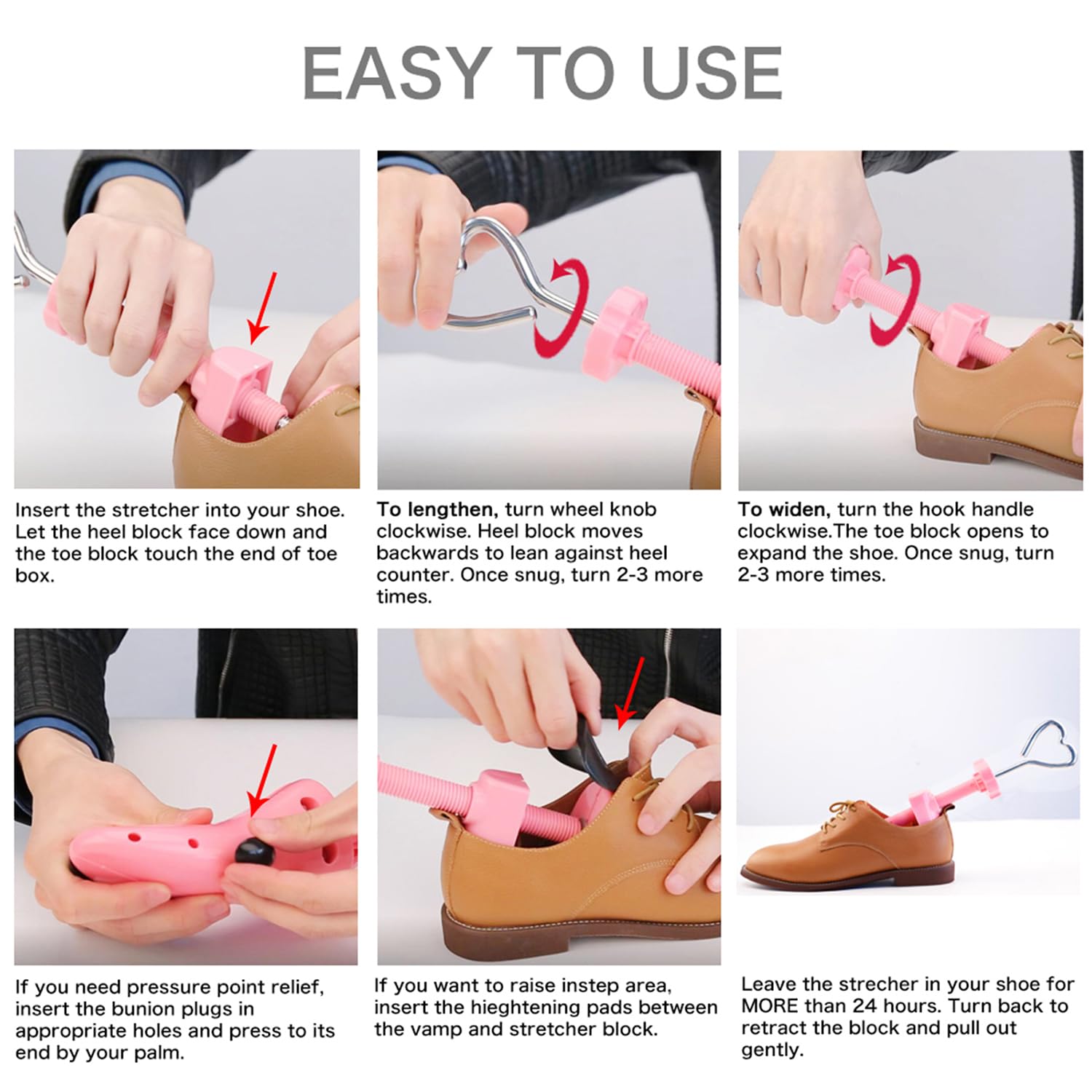 LANNEY Shoe Stretcher for Women & Men Wide Feet - Premium Shoe Expander Widener Stretch Length Width