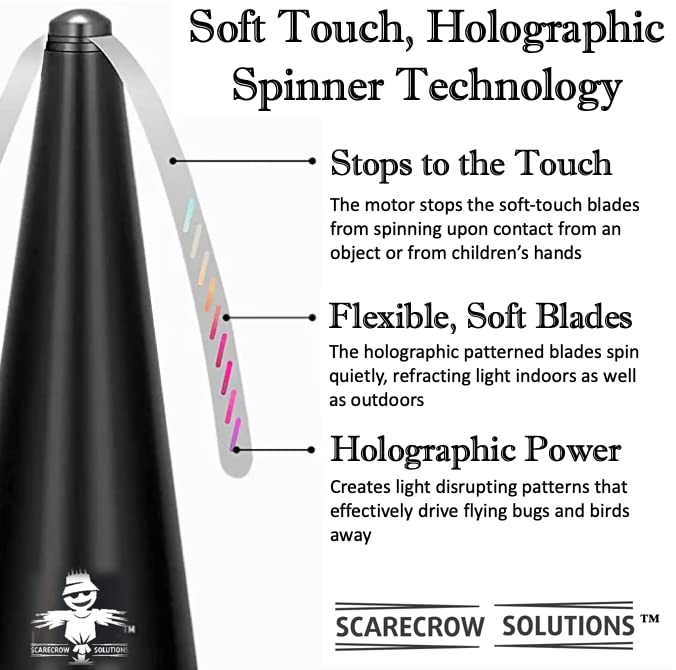 Portable Scarecrow - Flying Pest Repellant Fan (Black) * 1 Scarecrow Per Order *