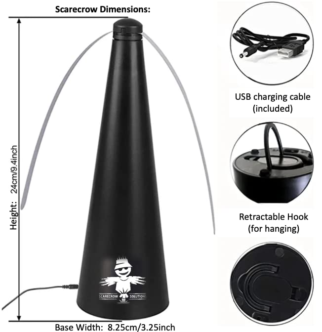 Portable Scarecrow - Flying Pest Repellant Fan (Black) * 1 Scarecrow Per Order *
