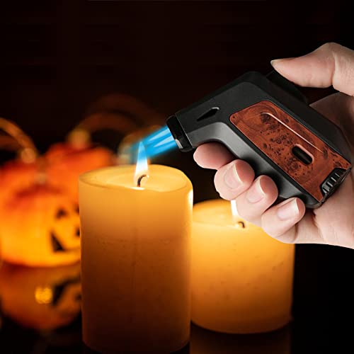 2 Pack Torch Lighter, Zoocura Triple 3 Jet Flame Butane Lighters Refillable Torch Lighters Adjustable Gas Lighter With Safety Lock Windproof Lighters Gift for Men BBQ Grill Camping (Fuel Not Included)