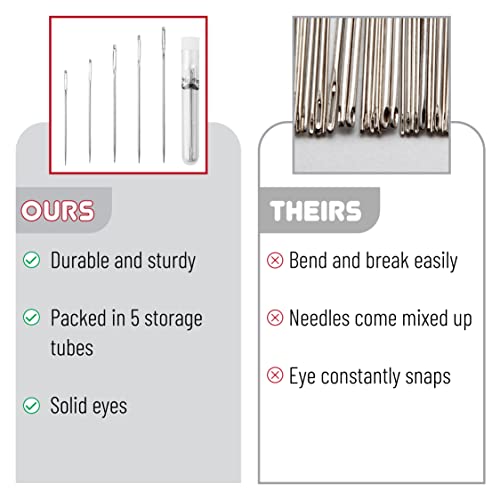 Mr. Pen- Large Eye Needles for Hand Sewing, 50 Pack, Assorted Sizes, Sewing Needles, Needles, Needles for Sewing, Embroidery Needles for Hand Sewing, Sewing Needles Large Eye, Big Eye Needle