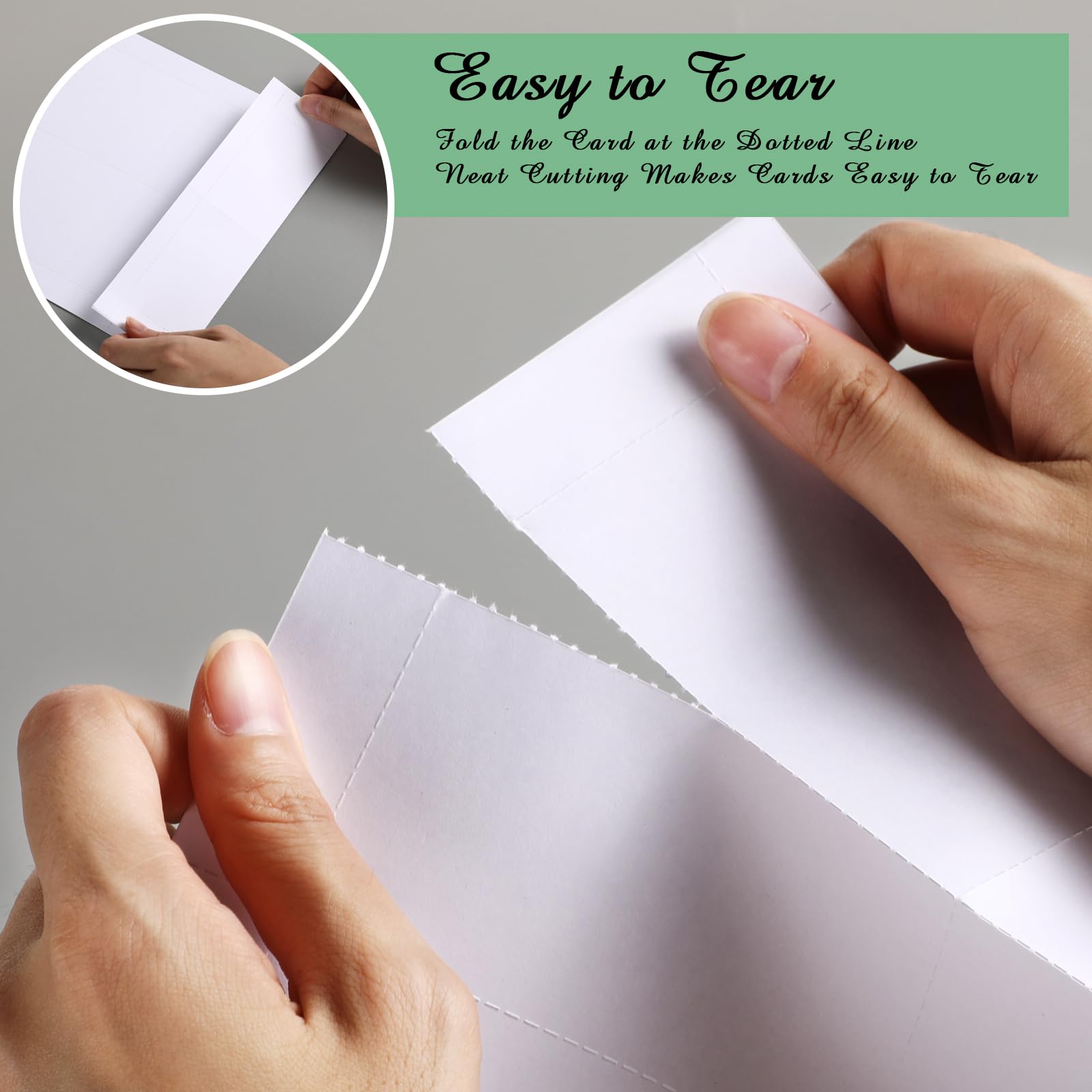 Outus 400 Sheets Printable Business Card Paper 4000 Pieces Blank Business Cards Perforated Double Sided Printing Business Card Stock for Laser Inkjet Printer, 3.5" x 2" (White)
