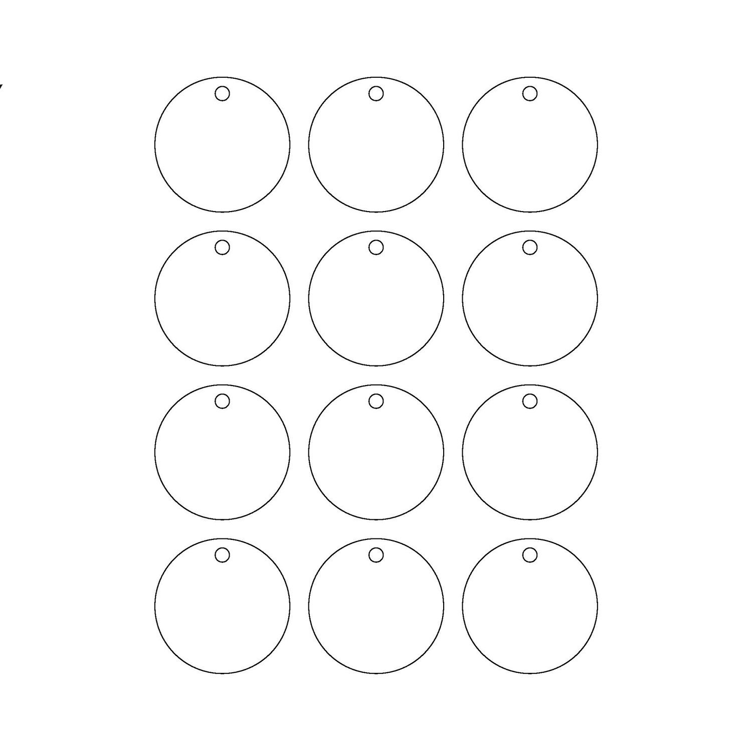 60 Printable Cardstock Hang Tags with Holes, Personalize and Custom Tags (Circle - 2x2 inches, 5 Sheets)