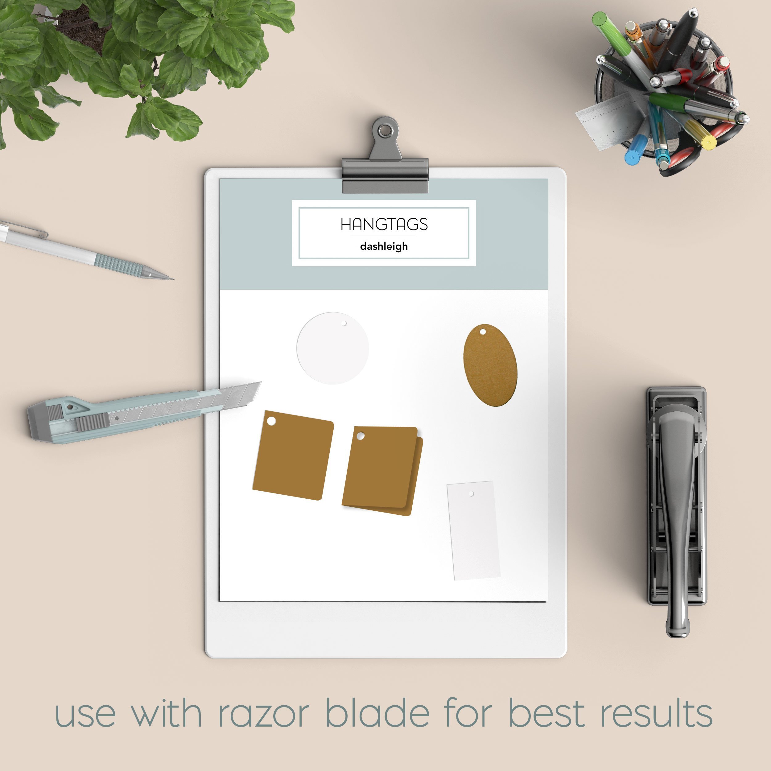 60 Printable Cardstock Hang Tags with Holes, Personalize and Custom Tags (Circle - 2x2 inches, 5 Sheets)