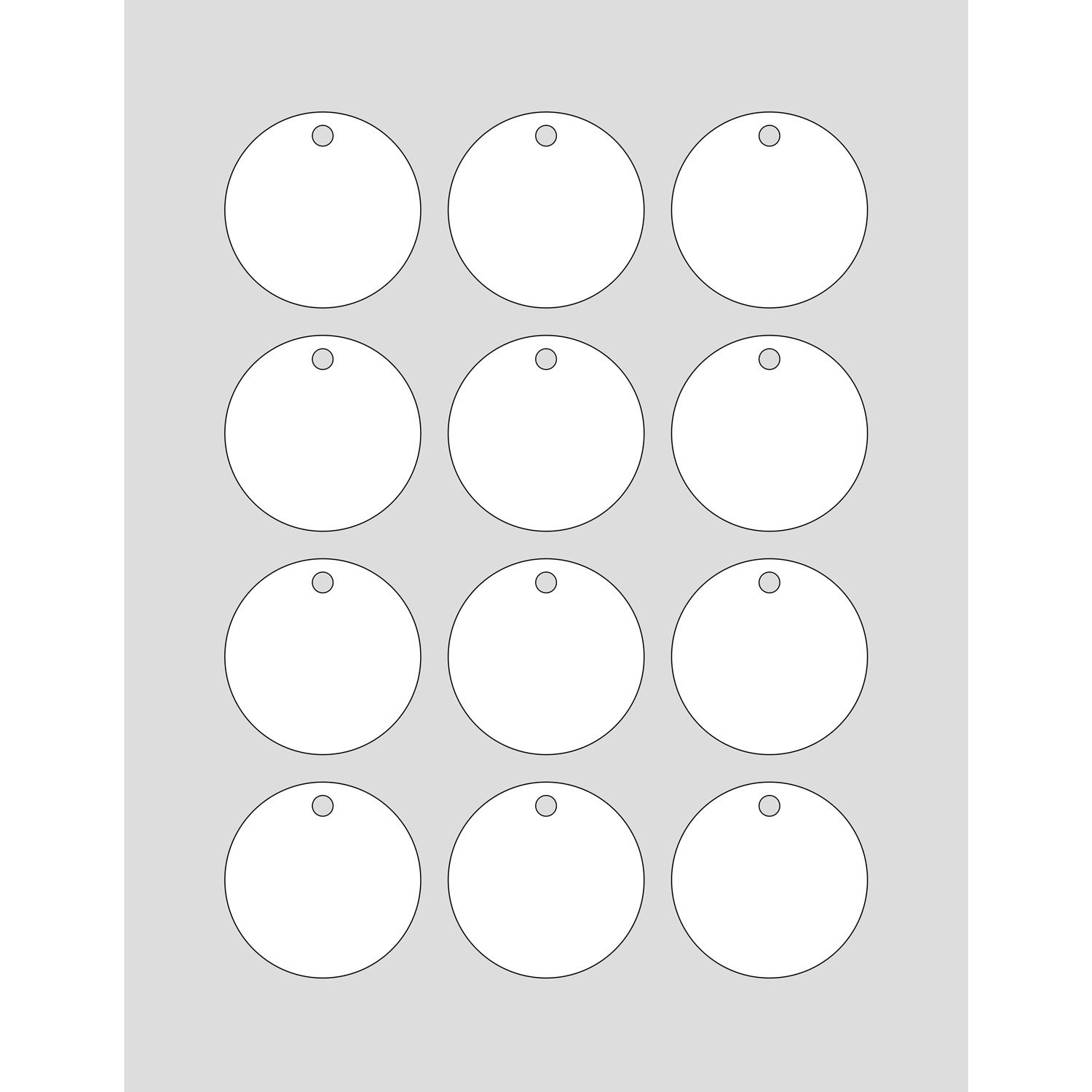 60 Printable Cardstock Hang Tags with Holes, Personalize and Custom Tags (Circle - 2x2 inches, 5 Sheets)
