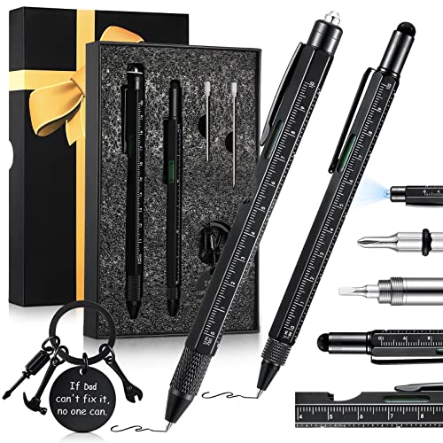 Gifts for Men, Stocking Stuffers for Men 9 in 1 Multitool Pen with Keychain, Tools Cool Gadgets Christmas Gifts for Dad, Boyfriend, Husband, Gifts for Men Who Have Everything (Dad Style)