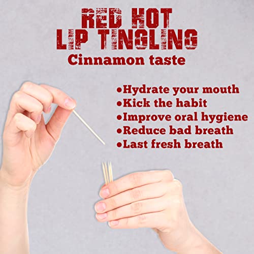 BiteMyWood Cinnamon Toothpicks For Adults Long Lasting Super Hot And Spicy Cinnamon Flavored Toothpicks Perfect For Someone Trying To Quit Smoking Lip Tingling Cinnamon Flavor (100 Picks)