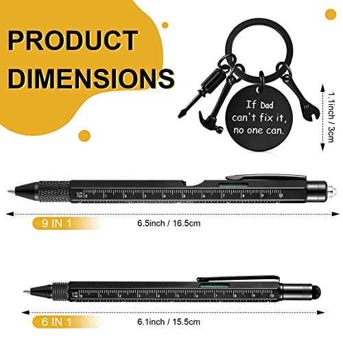Gifts for Men, Stocking Stuffers for Men 9 in 1 Multitool Pen with Keychain, Tools Cool Gadgets Christmas Gifts for Dad, Boyfriend, Husband, Gifts for Men Who Have Everything (Dad Style)