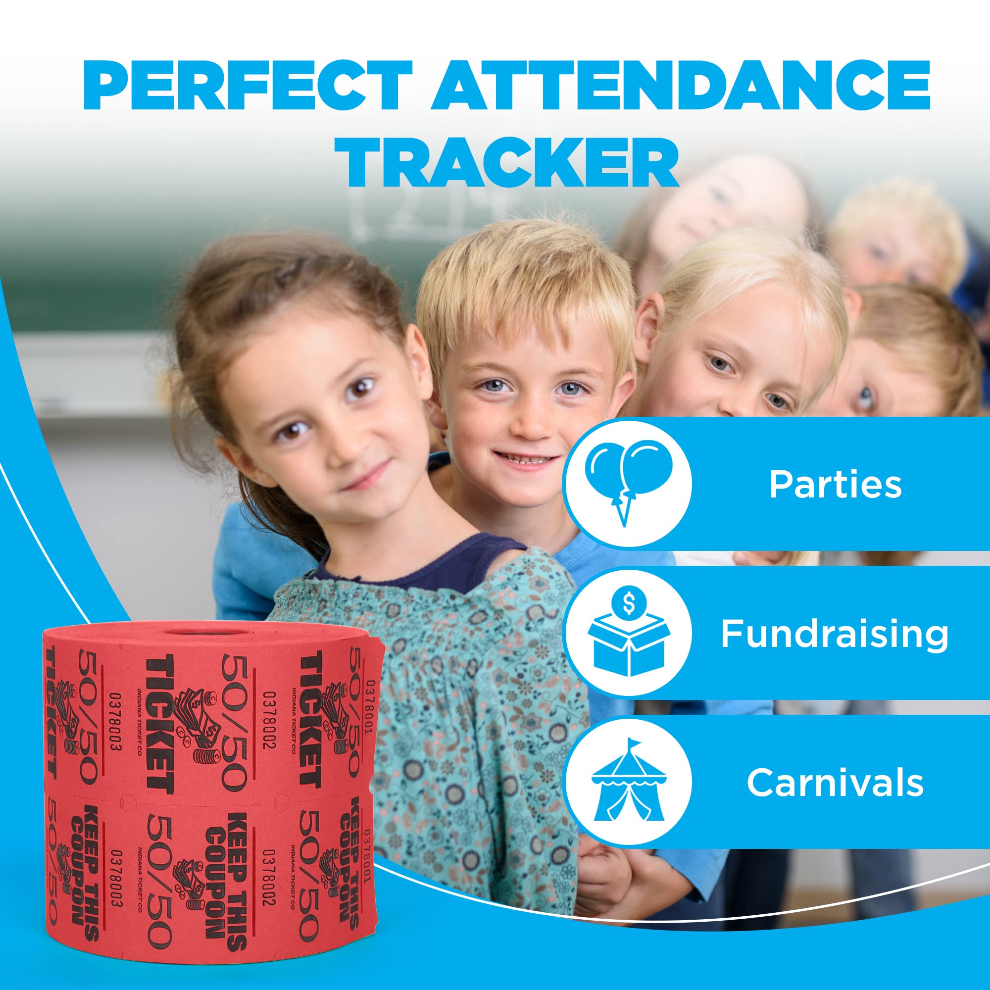 Raffle Tickets Double Roll - 50/50-1000 Ticket Count Per Roll - Easy Tear Away Stubs for Contact Info - Raffle Drum Tickets Roll for Drinks, Carnival, Chinese Auction, Events (Green)