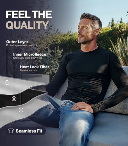 Thermajohn Long Johns Thermal Underwear for Men Fleece Lined Base Layer Set for Cold Weather (Small, Charcoal)