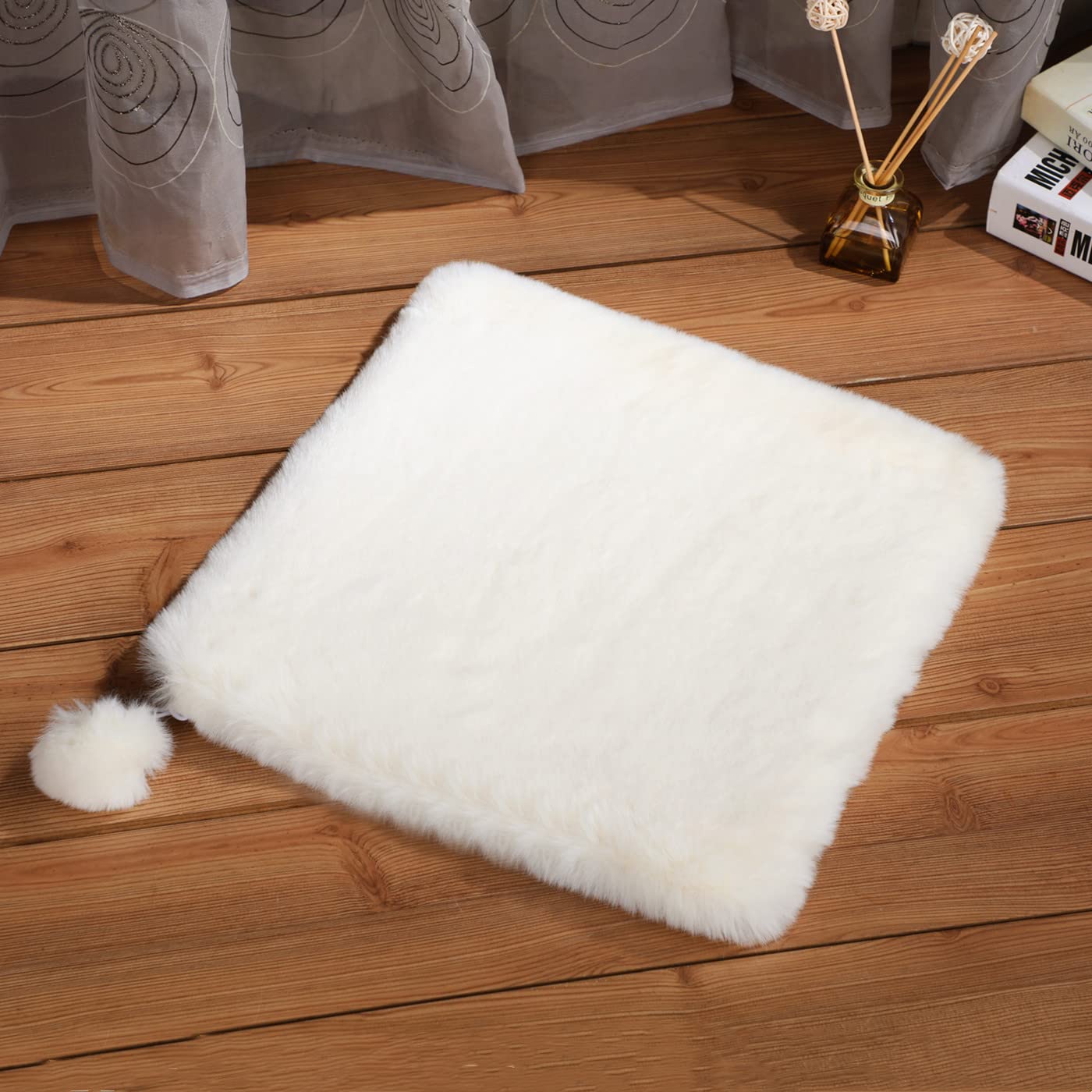 SHENGOCASE 2-Pack 10.6"x10.6" Square Faux Rabbit Fur Cat Dog Bed Cushion Pad Mat, Cat Tree Tower Replacement Cushion Pad for Window Perch Carrier House Cage Crate Kennel Furniture