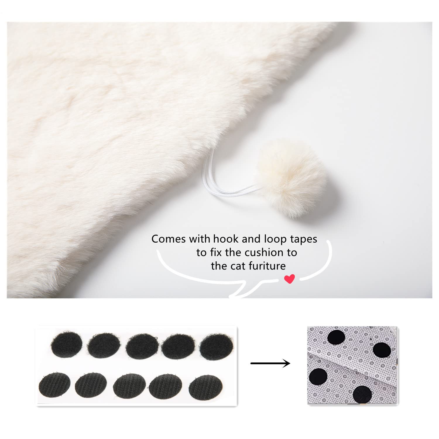 SHENGOCASE 2-Pack 10.6"x10.6" Square Faux Rabbit Fur Cat Dog Bed Cushion Pad Mat, Cat Tree Tower Replacement Cushion Pad for Window Perch Carrier House Cage Crate Kennel Furniture