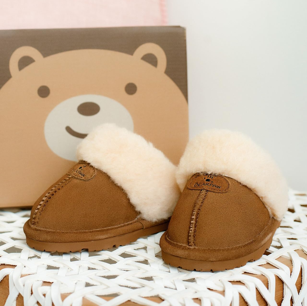 BEARPAW Loki Youth Hickory Size 4 | Youth 's Slippers | Youth 's Shoes | Comfortable & Light-Weight