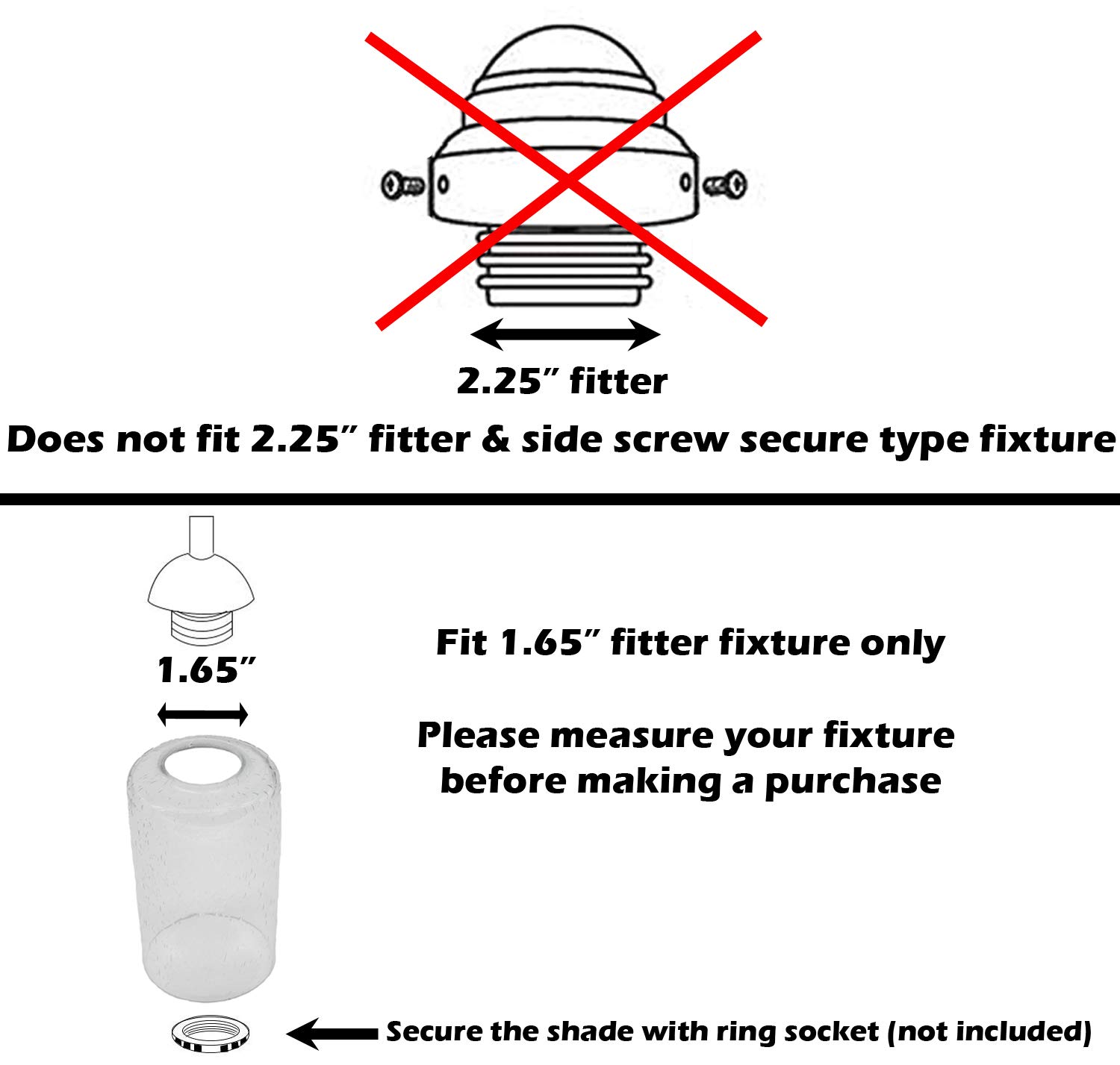Bubble glass lamp Shade, 3 Packs seeded glass shade replacement Frosted white cylinder for pendant light fixture table lamps chandelier 1" 5/8 fitter
