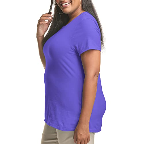 Just My Size Plus-Size Pure Cotton Jersey T-Shirt, Wide Classic Crewneck Tee for Women
