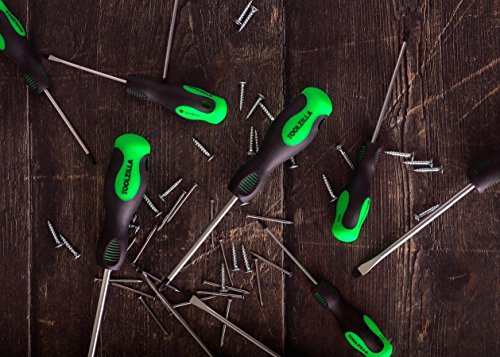 TOOLZILLA Screwdriver Set, 10 Piece Magnetic Screwdriver Tool Set for DIY Hand Tools. High performance Set | Screwdriver with Comfort Grip, Cross-Head Screwdriver Heads, Flat Heads.