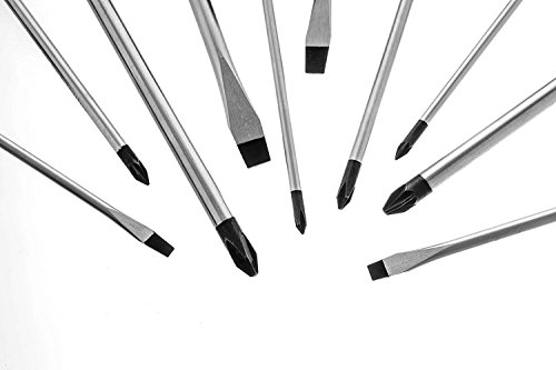TOOLZILLA Screwdriver Set, 10 Piece Magnetic Screwdriver Tool Set for DIY Hand Tools. High performance Set | Screwdriver with Comfort Grip, Cross-Head Screwdriver Heads, Flat Heads.