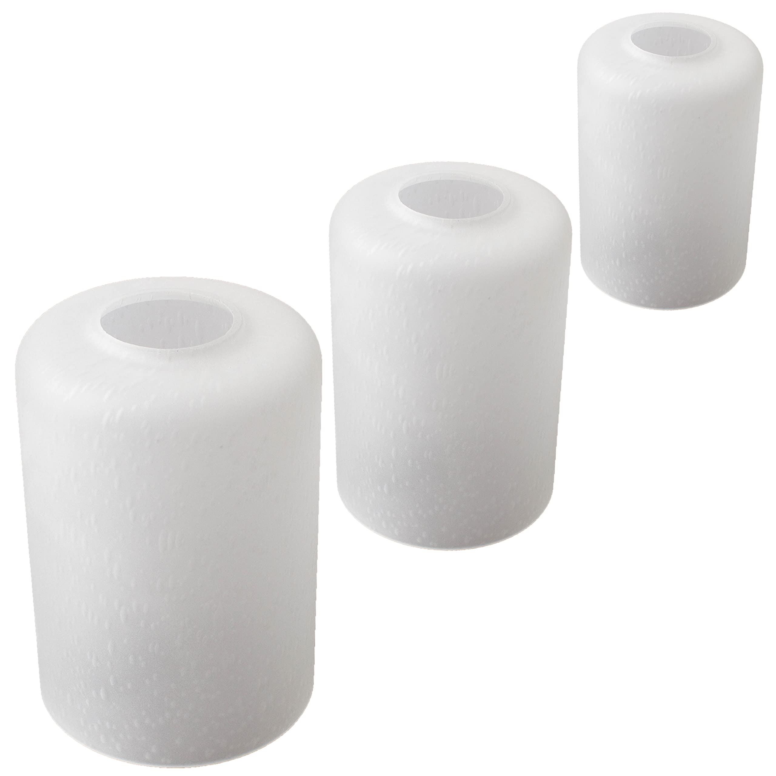Bubble glass lamp Shade, 3 Packs seeded glass shade replacement Frosted white cylinder for pendant light fixture table lamps chandelier 1" 5/8 fitter