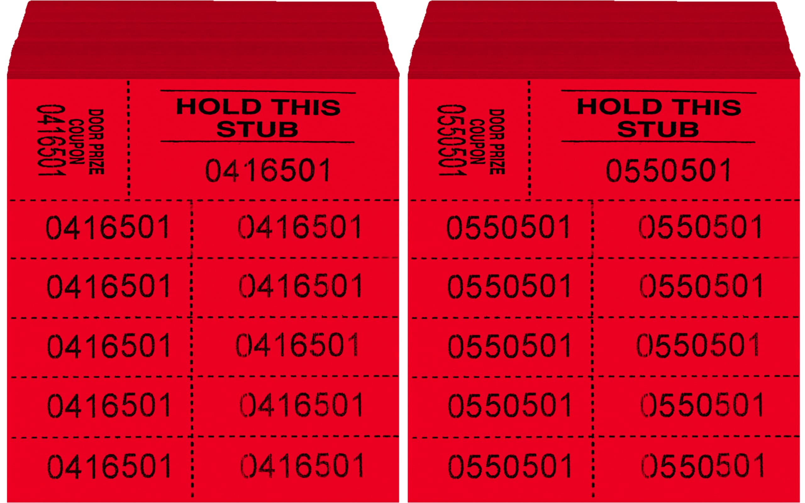 Auction Tickets - 1000 Sheets - 10 Numbers per Sheet (Red)