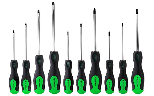 TOOLZILLA Screwdriver Set, 10 Piece Magnetic Screwdriver Tool Set for DIY Hand Tools. High performance Set | Screwdriver with Comfort Grip, Cross-Head Screwdriver Heads, Flat Heads.