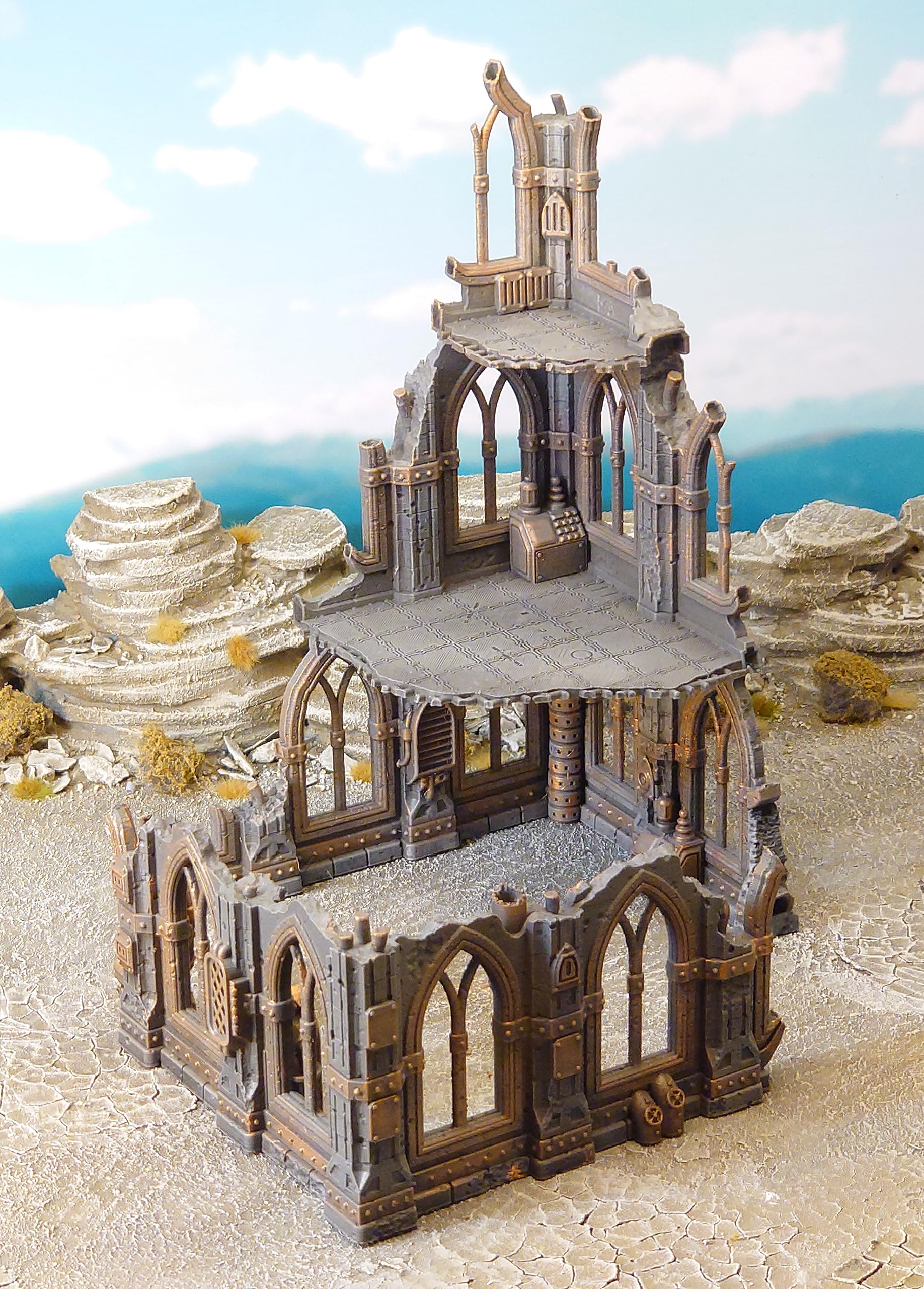 3D Vikings Gothic Ruins Series - Set 1: Three-Story Ruined Edifice and Adjacent First Floor Remnant, 28/32mm Scale