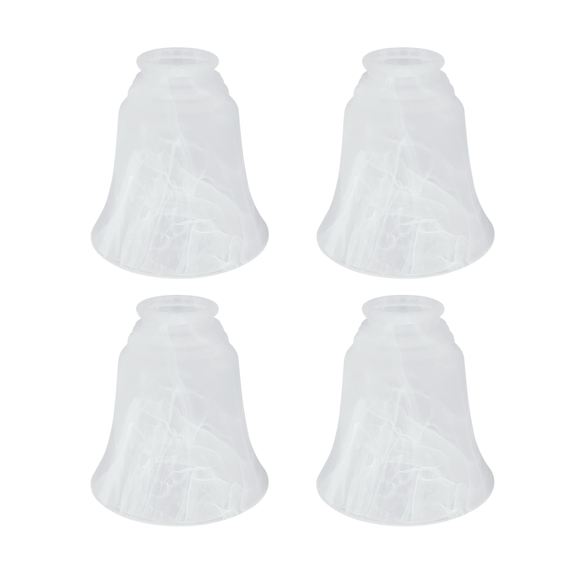 Aspen Creative Alabaster 23105-4 Transitional Style Replacement Bell Shaped Glass Shade, 2 1/8" Fitter Size, 5 1/2" high x 5" Diameter, 4 Pack
