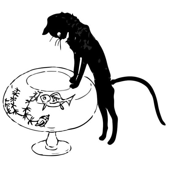 CafePress Cat Peering Into Fishbowl Mug Ceramic Coffee Mug, Tea Cup 11 oz