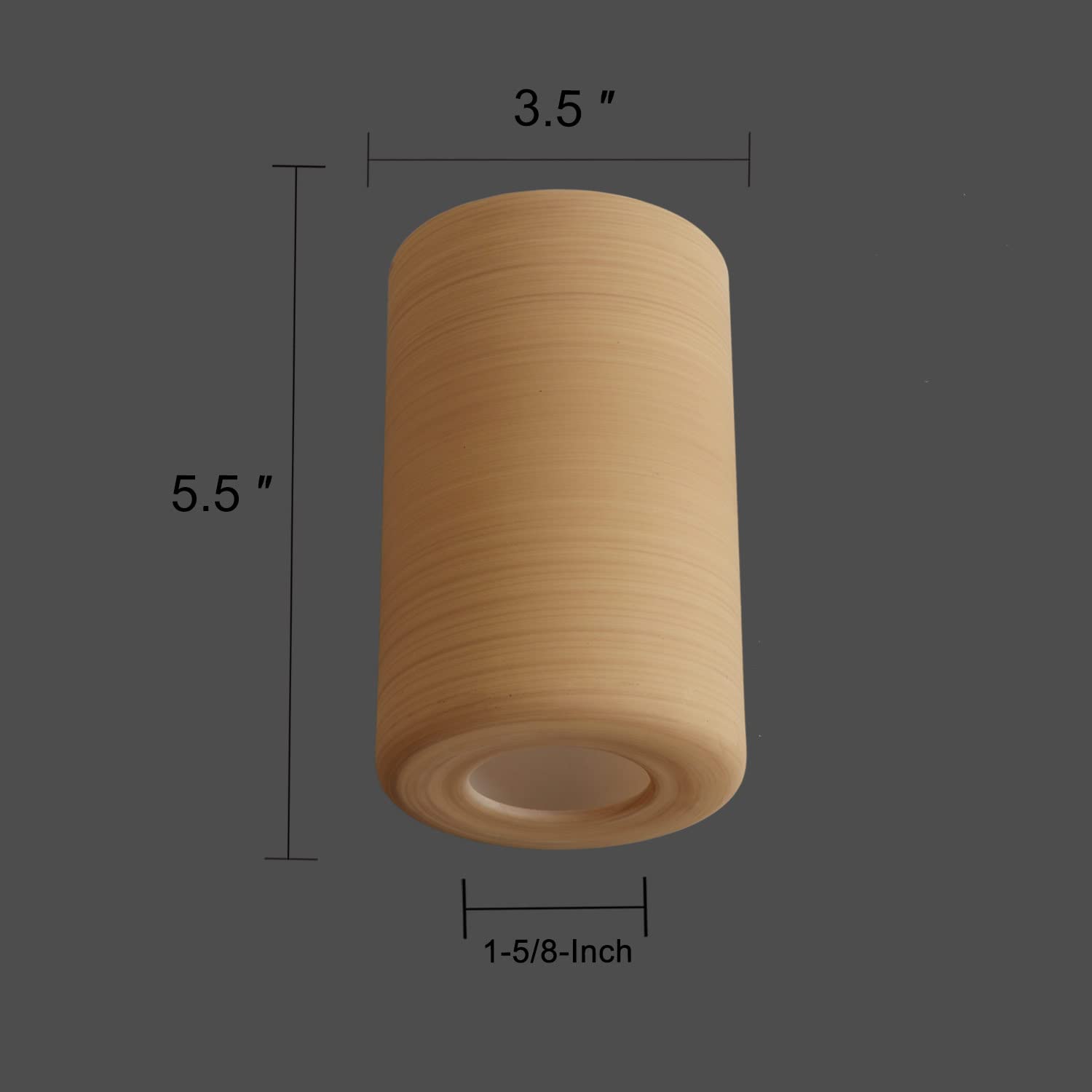 Eumyviv Frosted Glass Lamp Shade, 2pcs Cylinder Lampshade Cover Replacement with 1-5/8-Inch Opening for Chandelier Pendant Lighting Fixture A00079