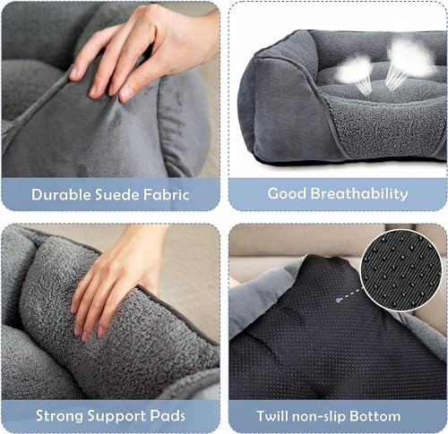 AIPERRO Extra Large Dog Bed for Large Dogs Machine Washable Rectangle Dog Bed Orthopedic Calming Dog Sofa Bed Soft Sleeping Puppy Dog Beds Breathable Cuddler Pet Bed with Anti-Slip Bottom