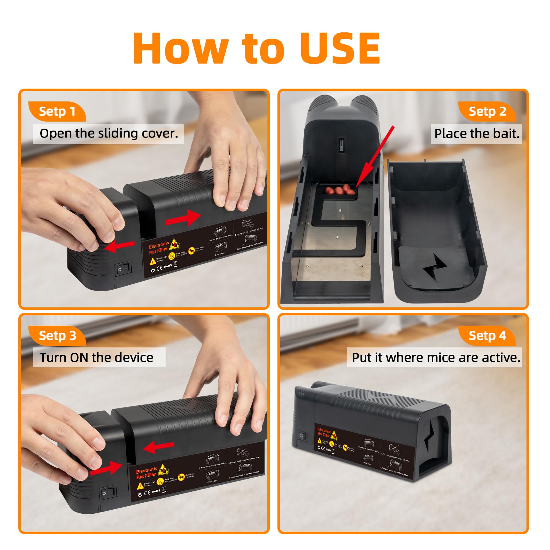 X-Pest Electric Rat Trap,High-Voltage Electric Shock to Kill Mouse,Rat,and Other Nasty Rodent Instantly to Provide a Pest Control Solution,No-Touch Design for Home,Garage,Attic,Apartment Use