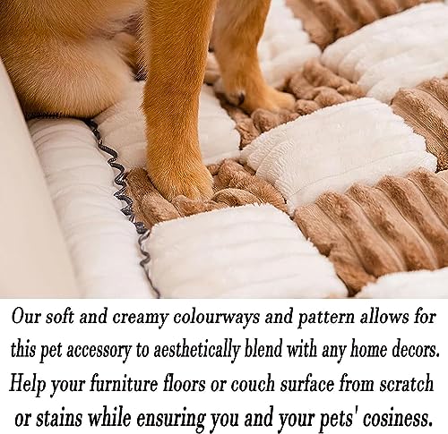 ETHORY Funnyfuzzy Cream-Coloured Large Plaid Square Pet Mat Bed Couch Cover - Premium Cotton Protective Sofa Cover for Gardenchic - Funny Fuzzy Couch Cover
