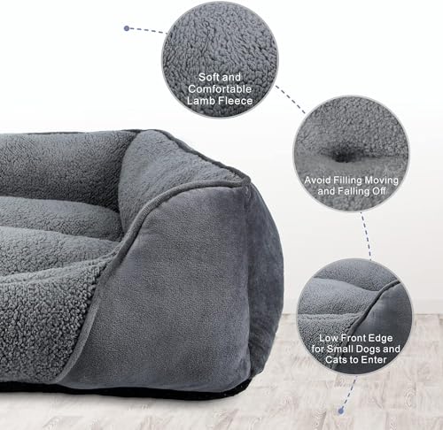 AIPERRO Extra Large Dog Bed for Large Dogs Machine Washable Rectangle Dog Bed Orthopedic Calming Dog Sofa Bed Soft Sleeping Puppy Dog Beds Breathable Cuddler Pet Bed with Anti-Slip Bottom