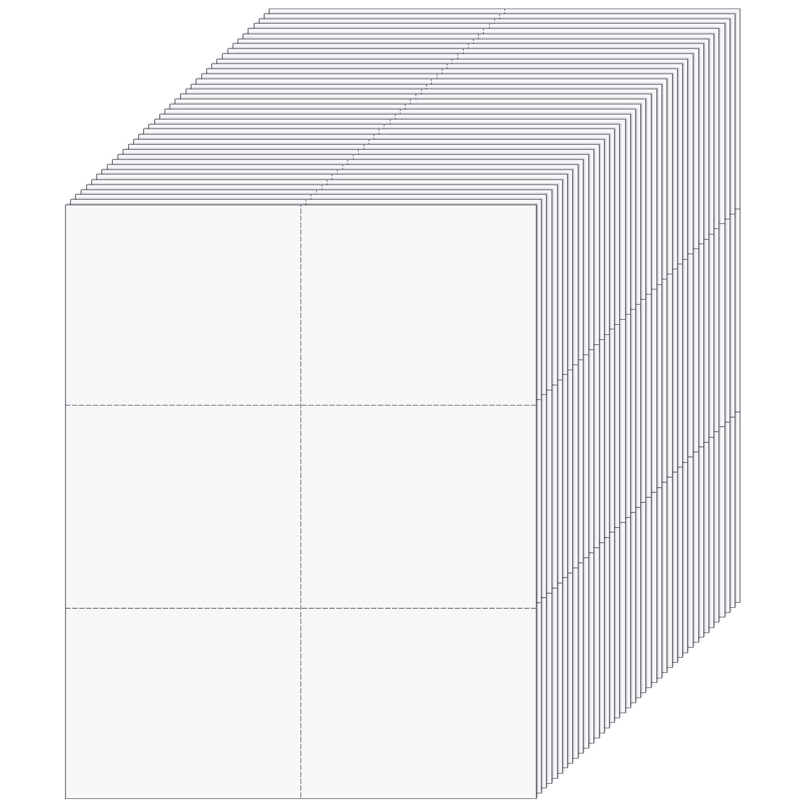 Lincia 200 Sheet Perforated Cardstock Paper 8-1/2" x 11" Printable Postcards Business Cards 6 Per Page Blank Cardstock 150 GSM Printable Postcards Compatible with Laser Inkjet Printer (White)